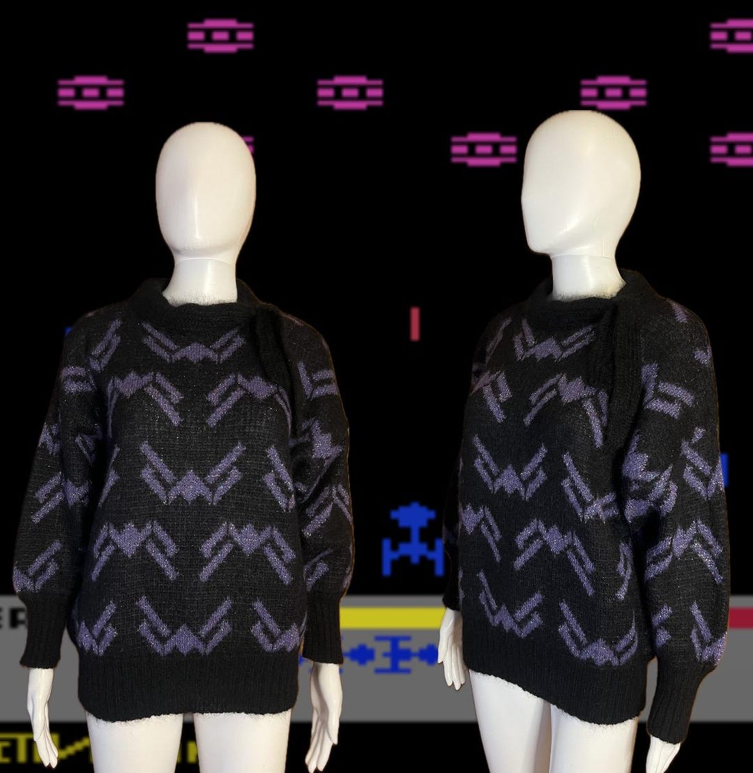 80s Mohair Space Invader Sweater by Lucip Sol Mozo Made in Italy /super ...