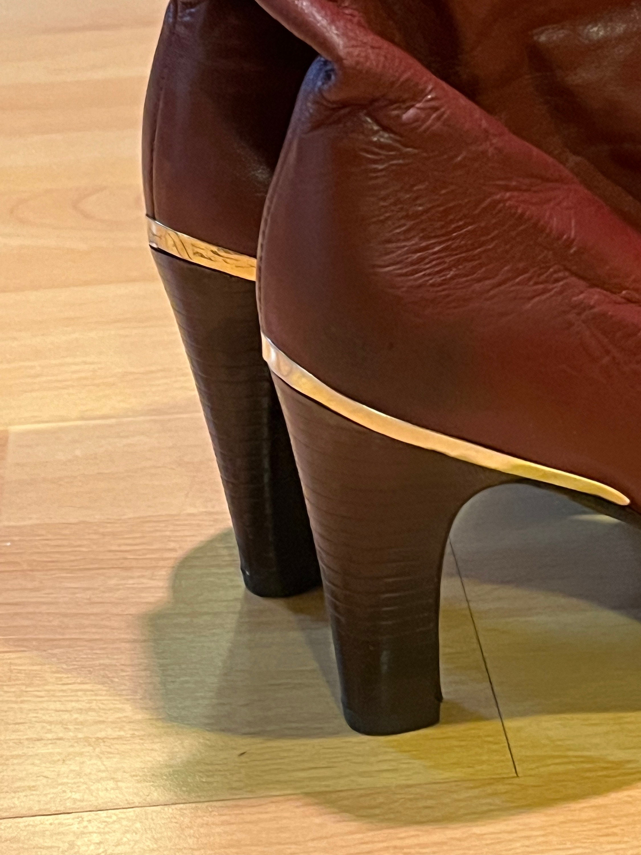 Super Foxy 70s Calf Boots With Lariat Detail and Gold Accents ...
