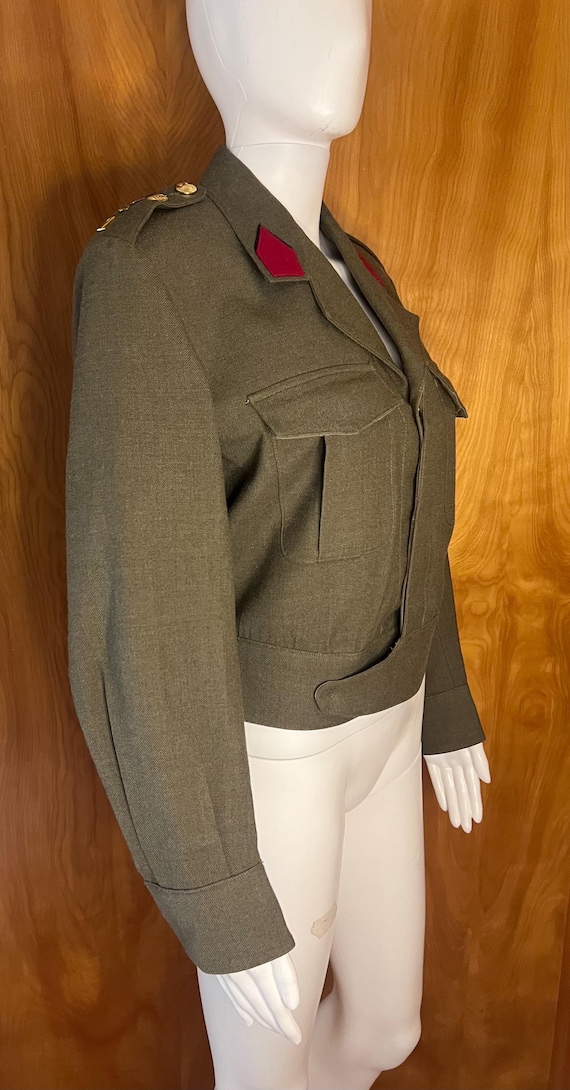 1976 Cropped Belgian Army Jacket - Men's Medium 40 ch… - Gem