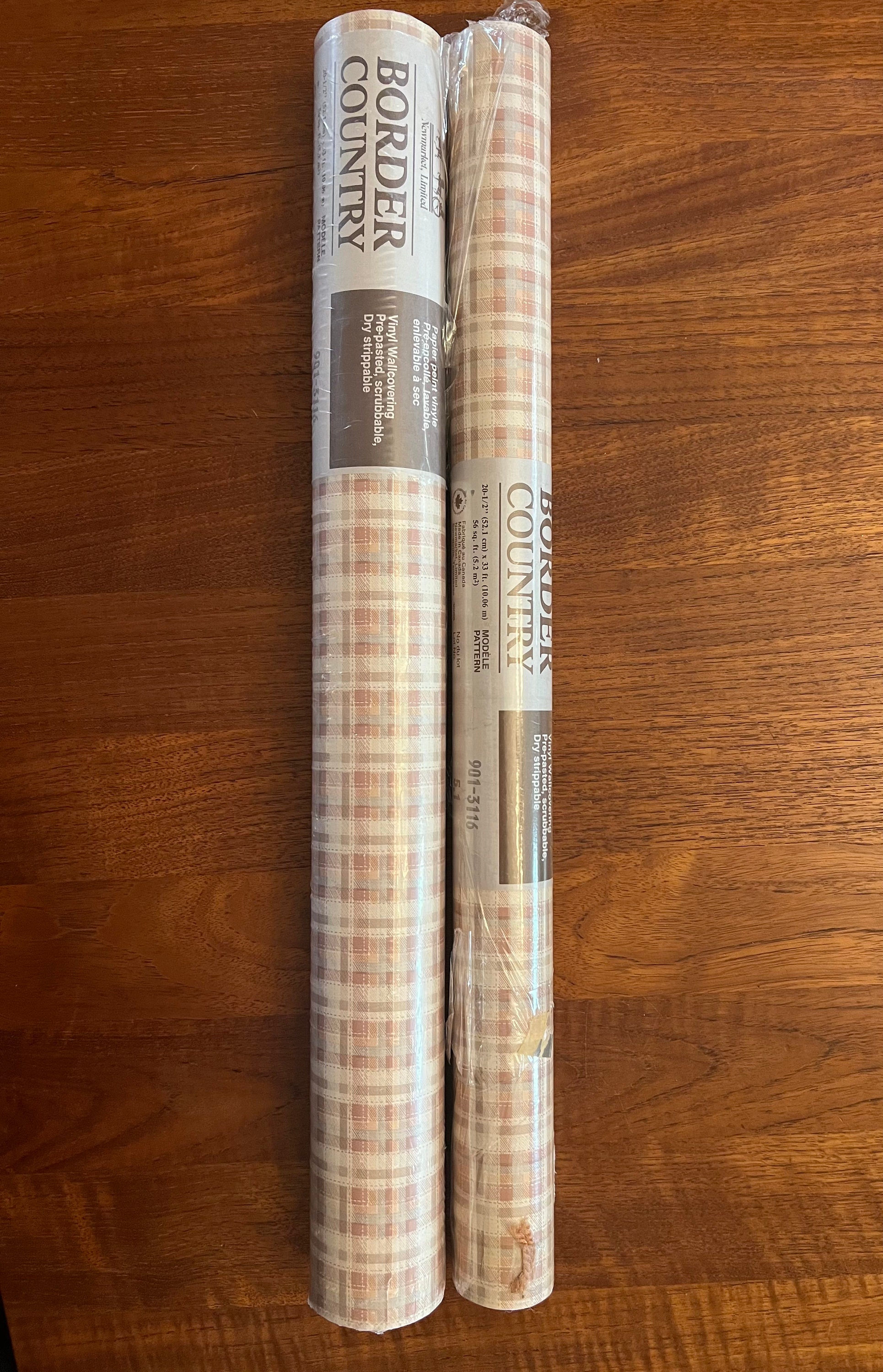 70’s 80’s Deadstock Novelty Plaid Wallpaper Border Country Pastel Plaid ...