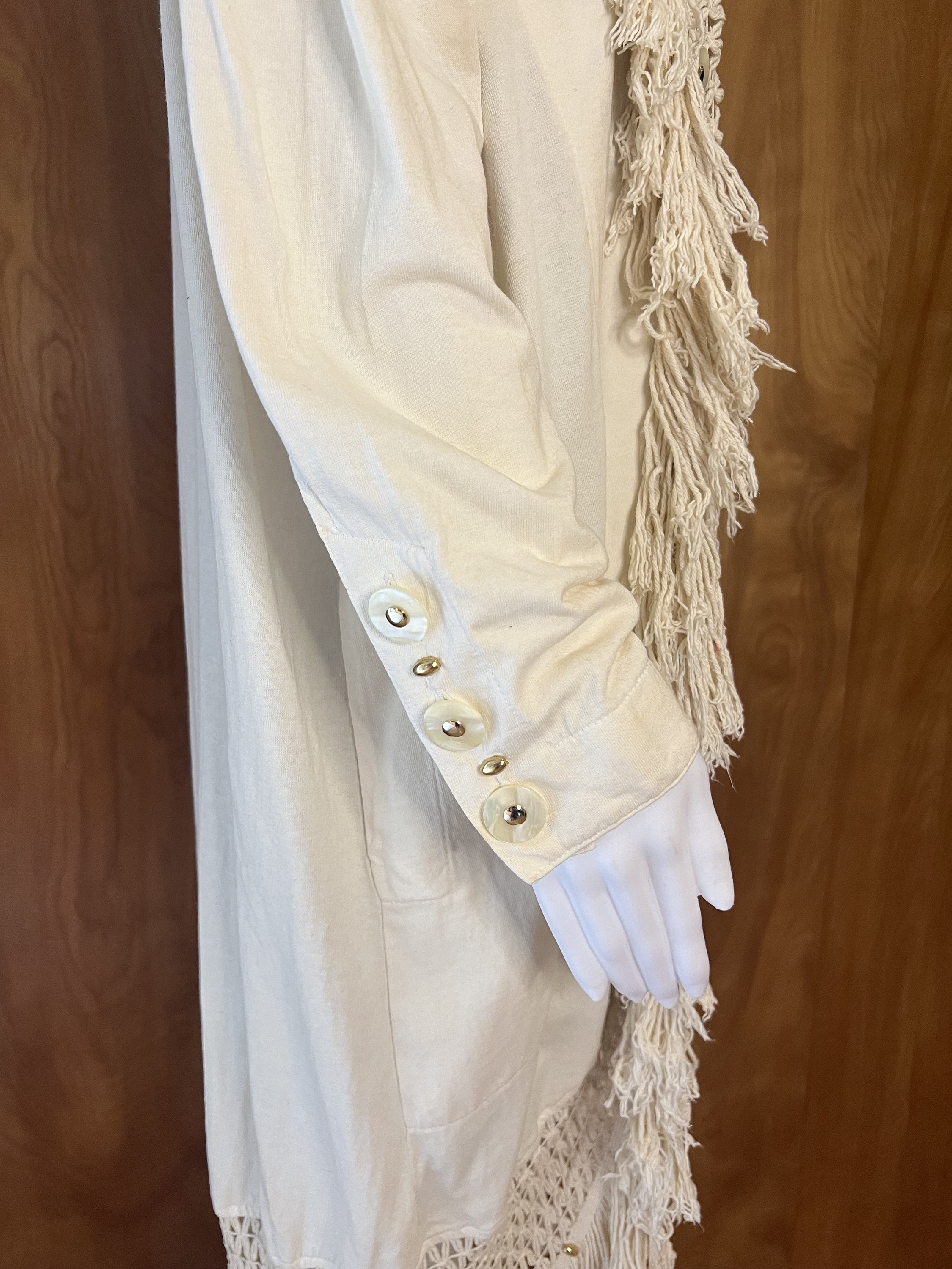 90s Bohemian Chic Cotton Macrame Fringe Jacket by Risky With Gorgeous ...
