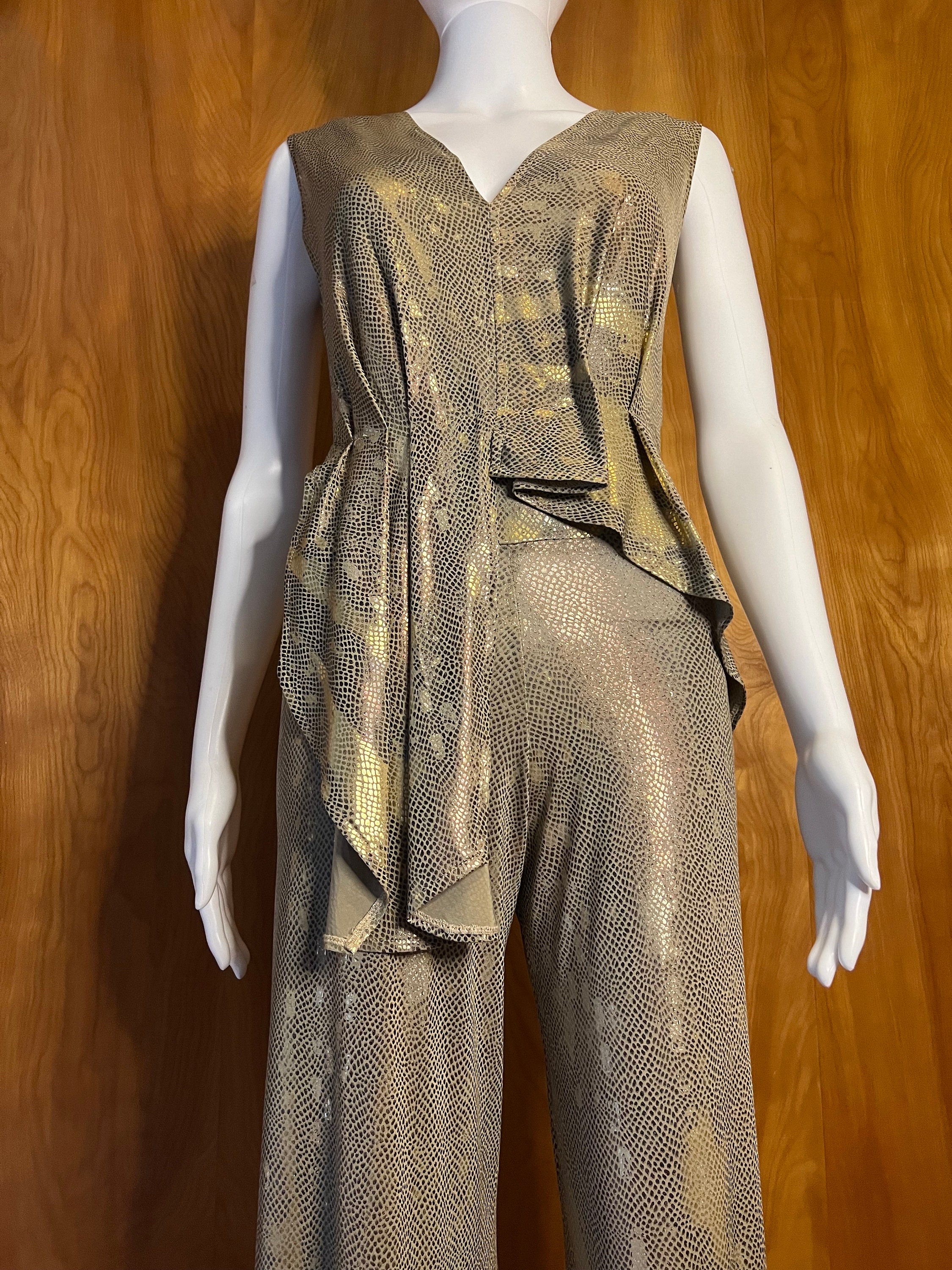 Y2K Excellence Shimmery Snake Spandex Jumpsuit Super Flattering Super ...