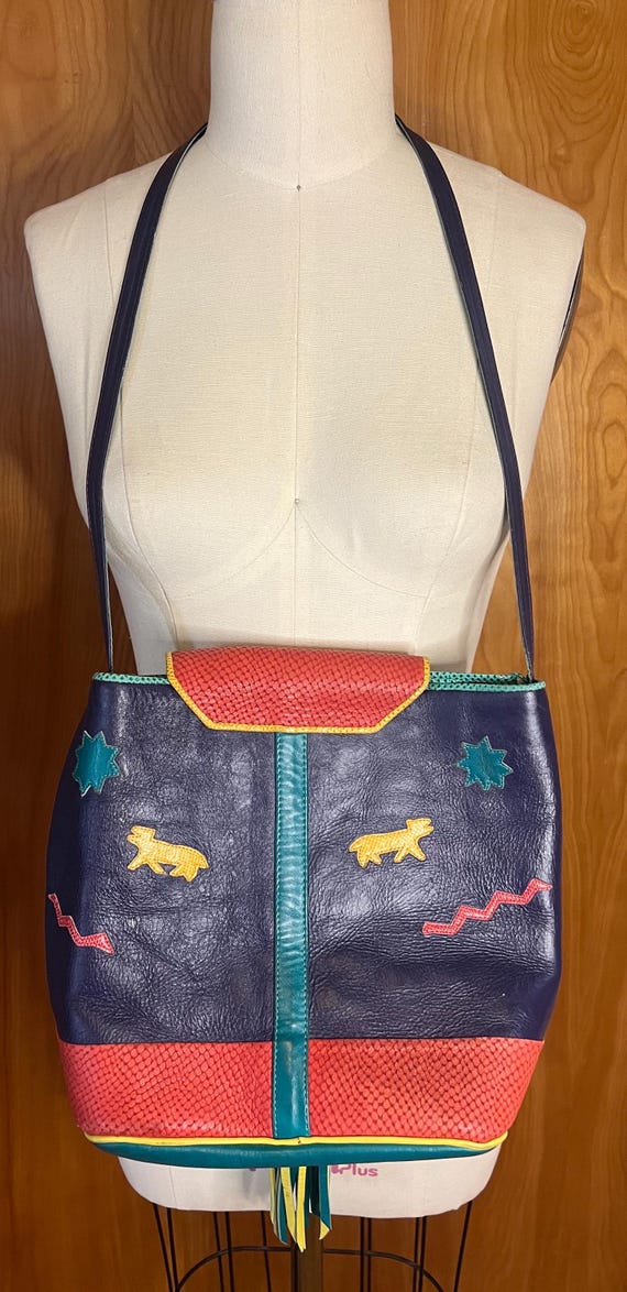 Rare Ruby Firecat Tucson Leather shoulder bag with vi… - Gem