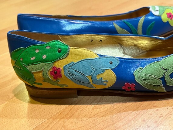Zalo Novelty frog and lily pad ballet flats in dead s… - Gem