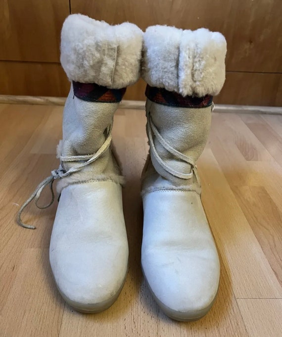 80’s Tecnica shearling Aztec design winter boots - go… - Gem