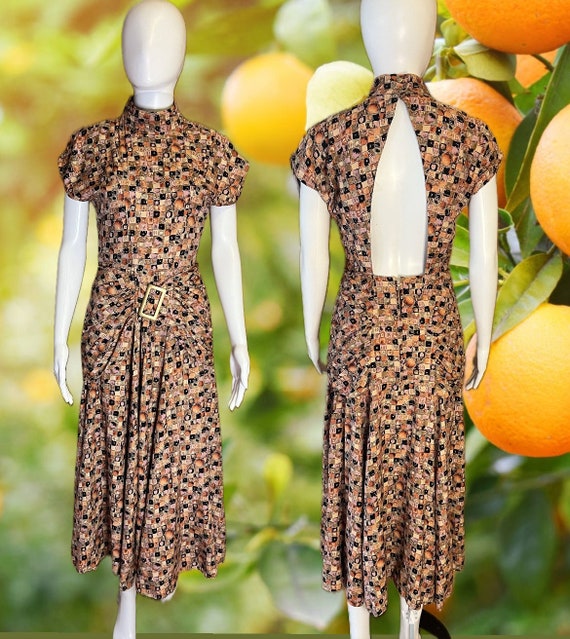 80s magical Cliche’ of Paris dress with geometric pat… - Gem