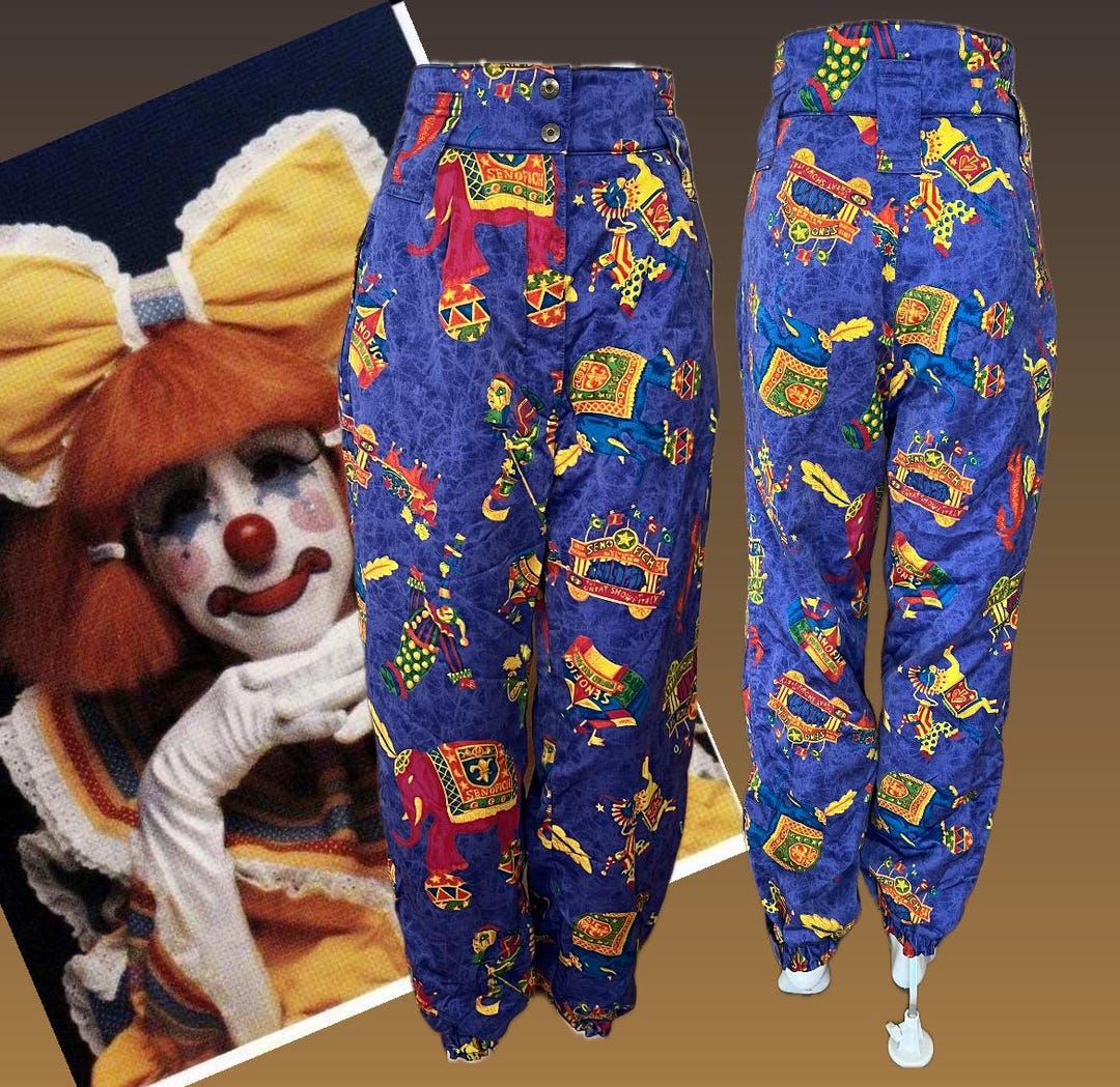 Rare 80s High Waisted Circus Clown Ski Pants Print is Wild!by Senofich ...