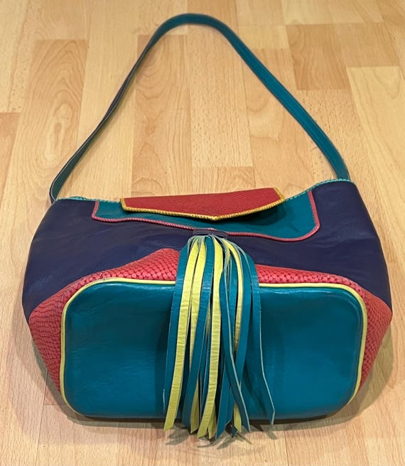 Rare Ruby Firecat Tucson Leather shoulder bag with vi… - Gem