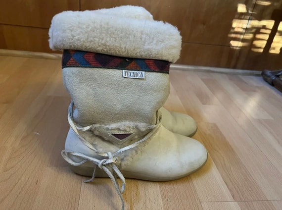 80’s Tecnica shearling Aztec design winter boots - go… - Gem