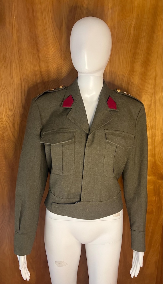 1976 Cropped Belgian Army Jacket - Men's Medium 40 ch… - Gem