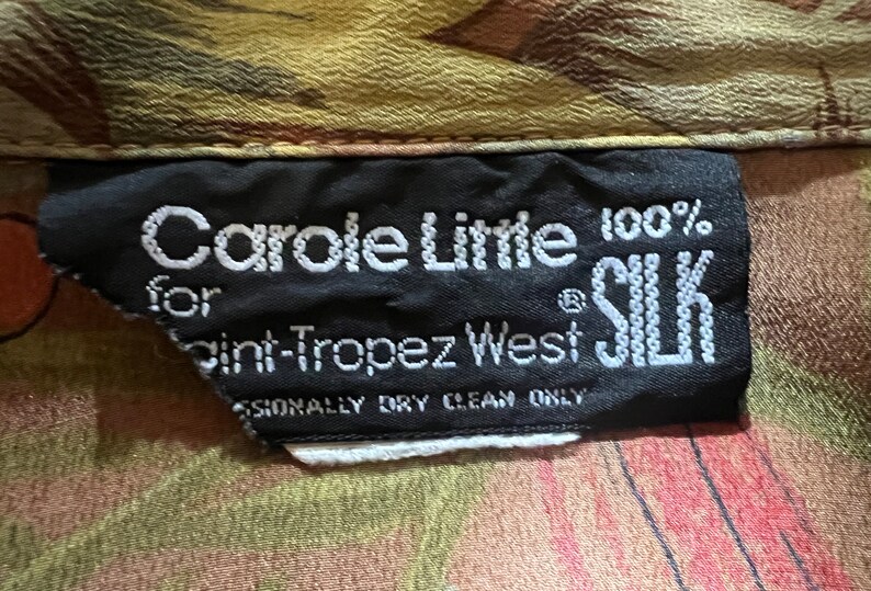 80’s Carol Little Silk Jungle Print Lion Shirt Size 4 .. Great ...