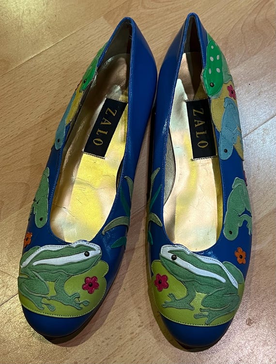 Zalo Novelty frog and lily pad ballet flats in dead s… - Gem