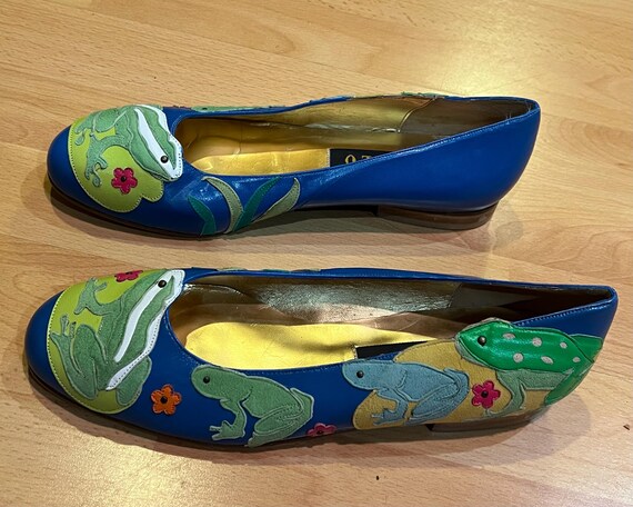 Zalo Novelty frog and lily pad ballet flats in dead s… - Gem