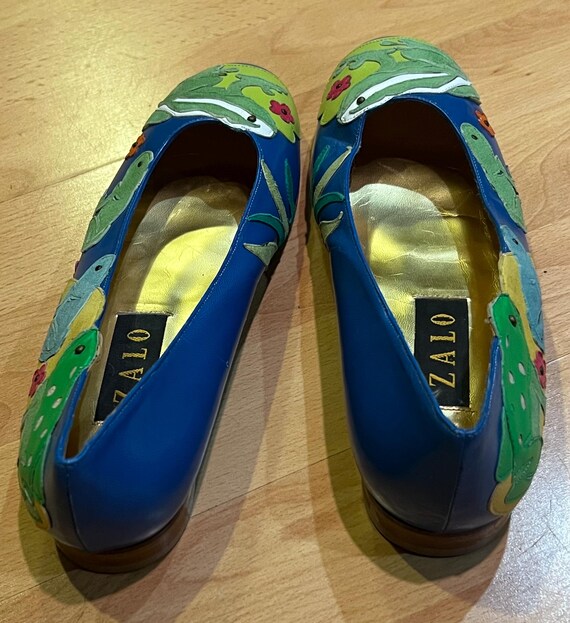 Zalo Novelty frog and lily pad ballet flats in dead s… - Gem
