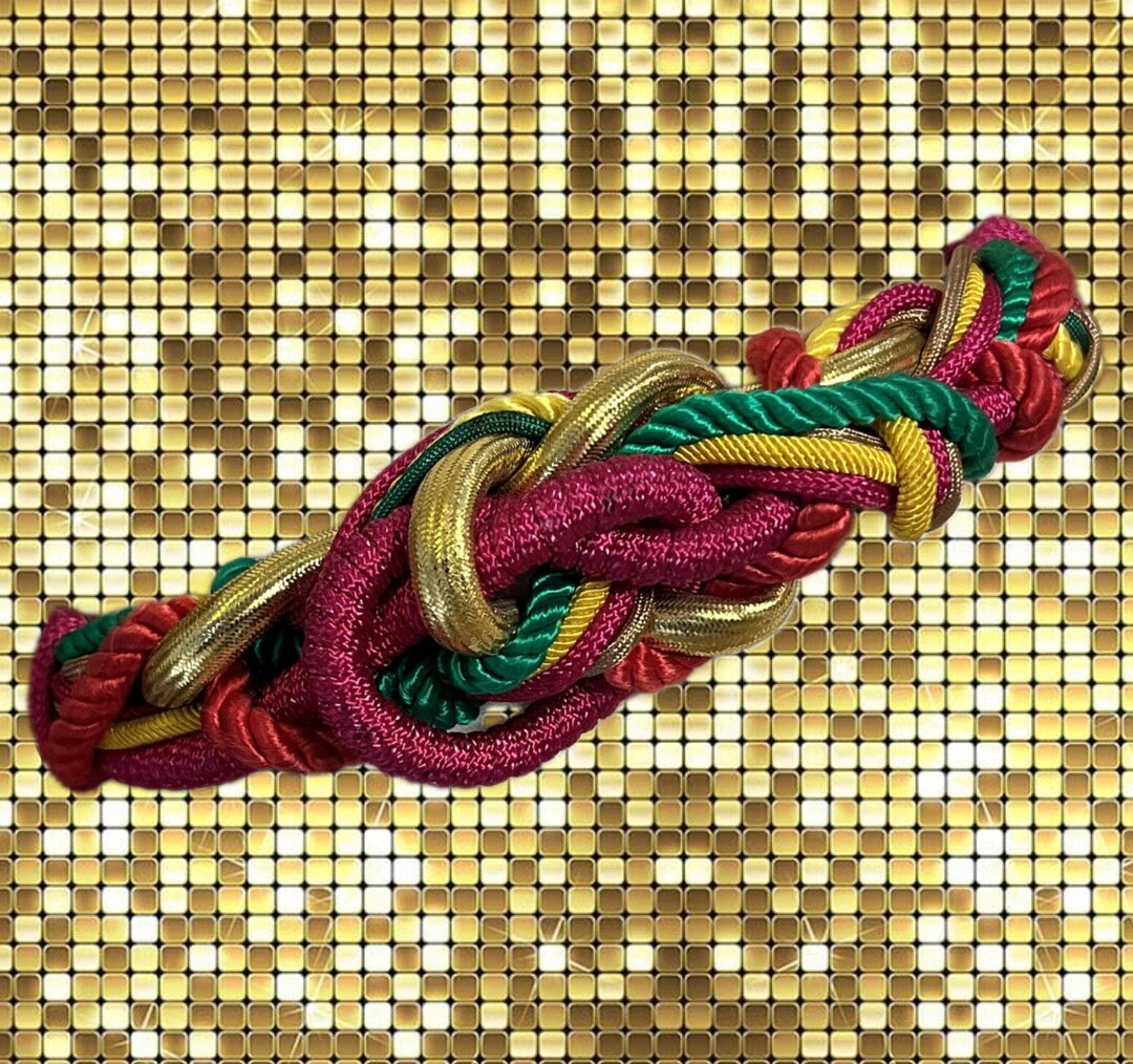 80s Rope Belt With Metallic Gold Intertwined With Pink and Green ...