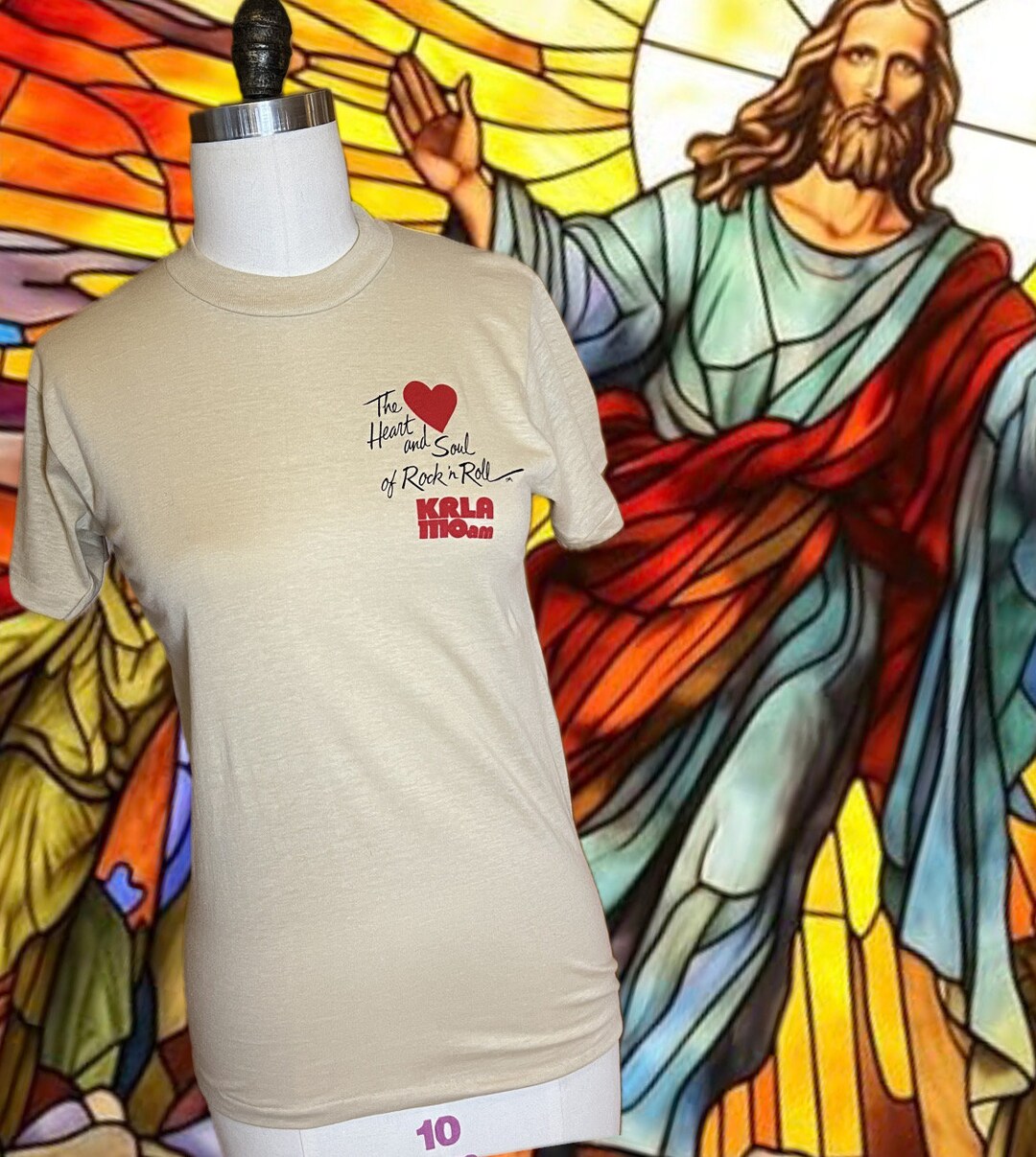 80s Deadstock Jesus Rock N Roll Station Tee ! KRLA 1110 Am Radio the ...
