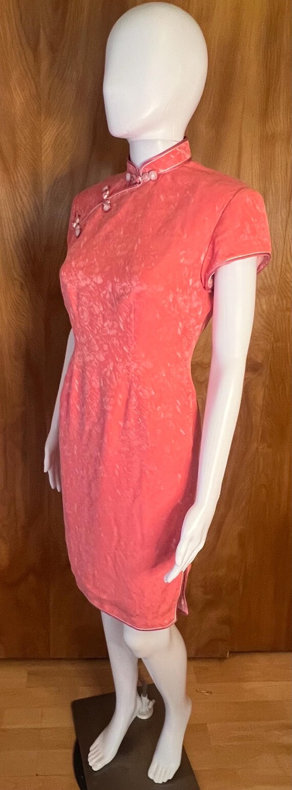 80s pretty in pink Asian mandarin collar dress made w… - Gem