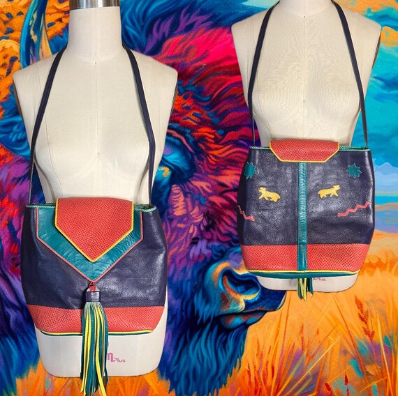 Rare Ruby Firecat Tucson Leather shoulder bag with vi… - Gem