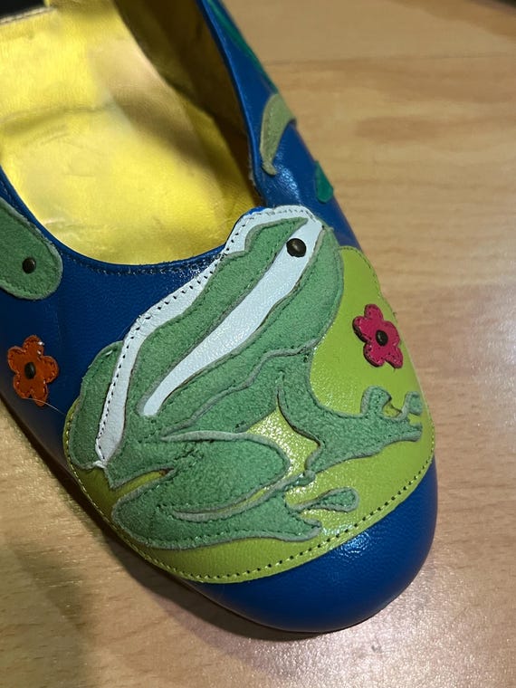 Zalo Novelty frog and lily pad ballet flats in dead s… - Gem