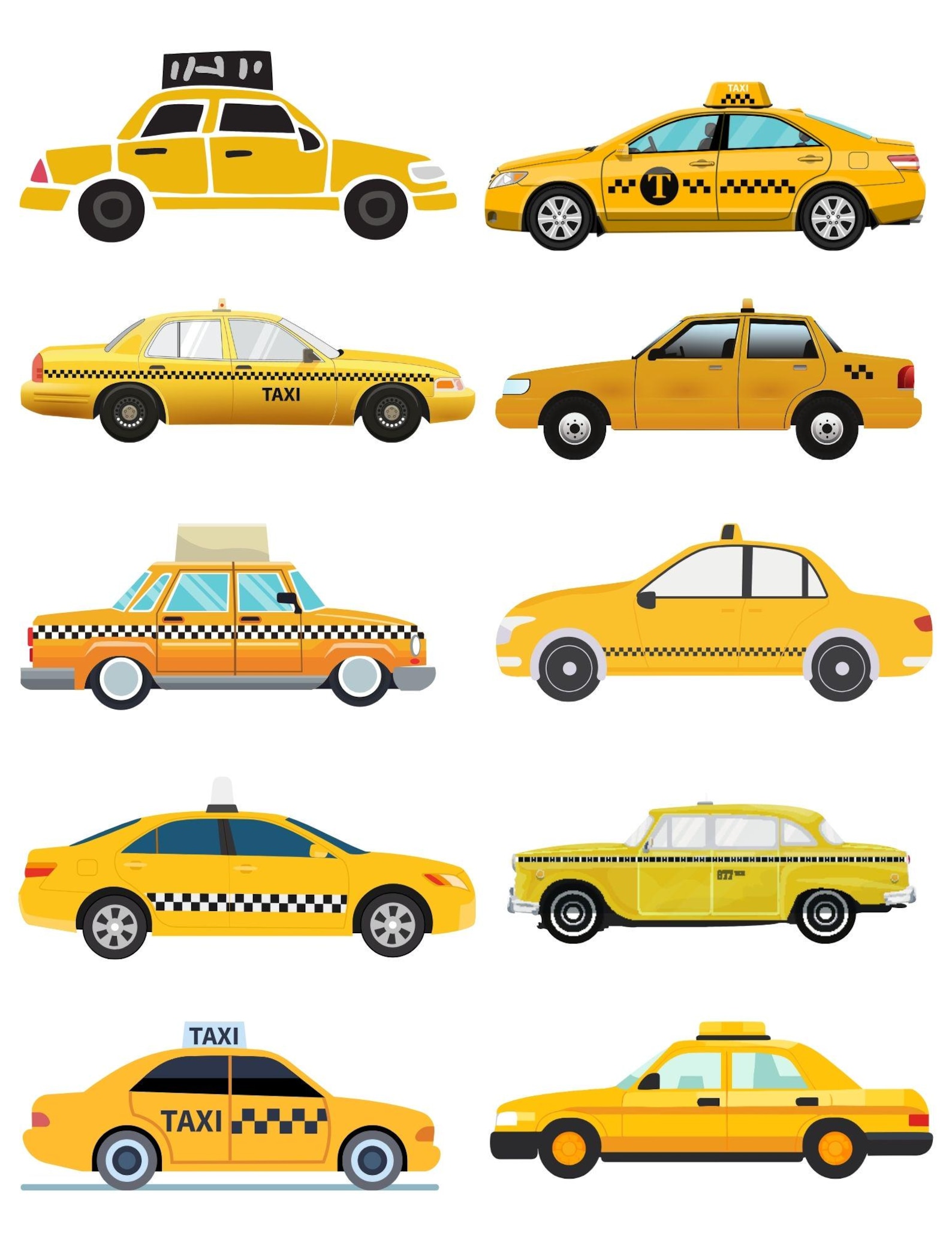 NYC Yellow Taxi Cab Art Print - Digital Download by Printnyc - Etsy