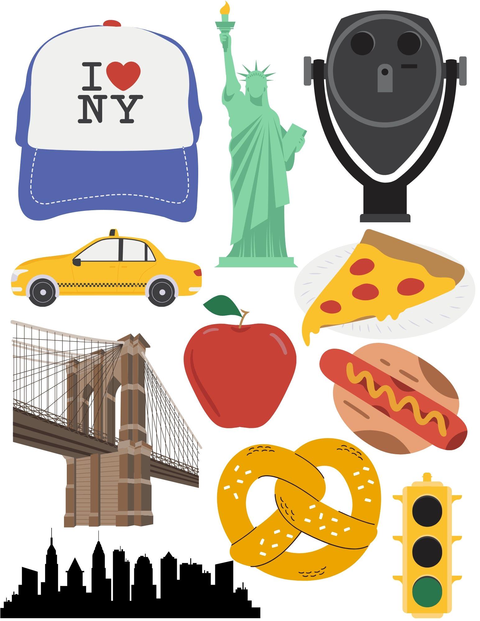 Classic New York City Icons Print - Digital Download by Printnyc - Etsy