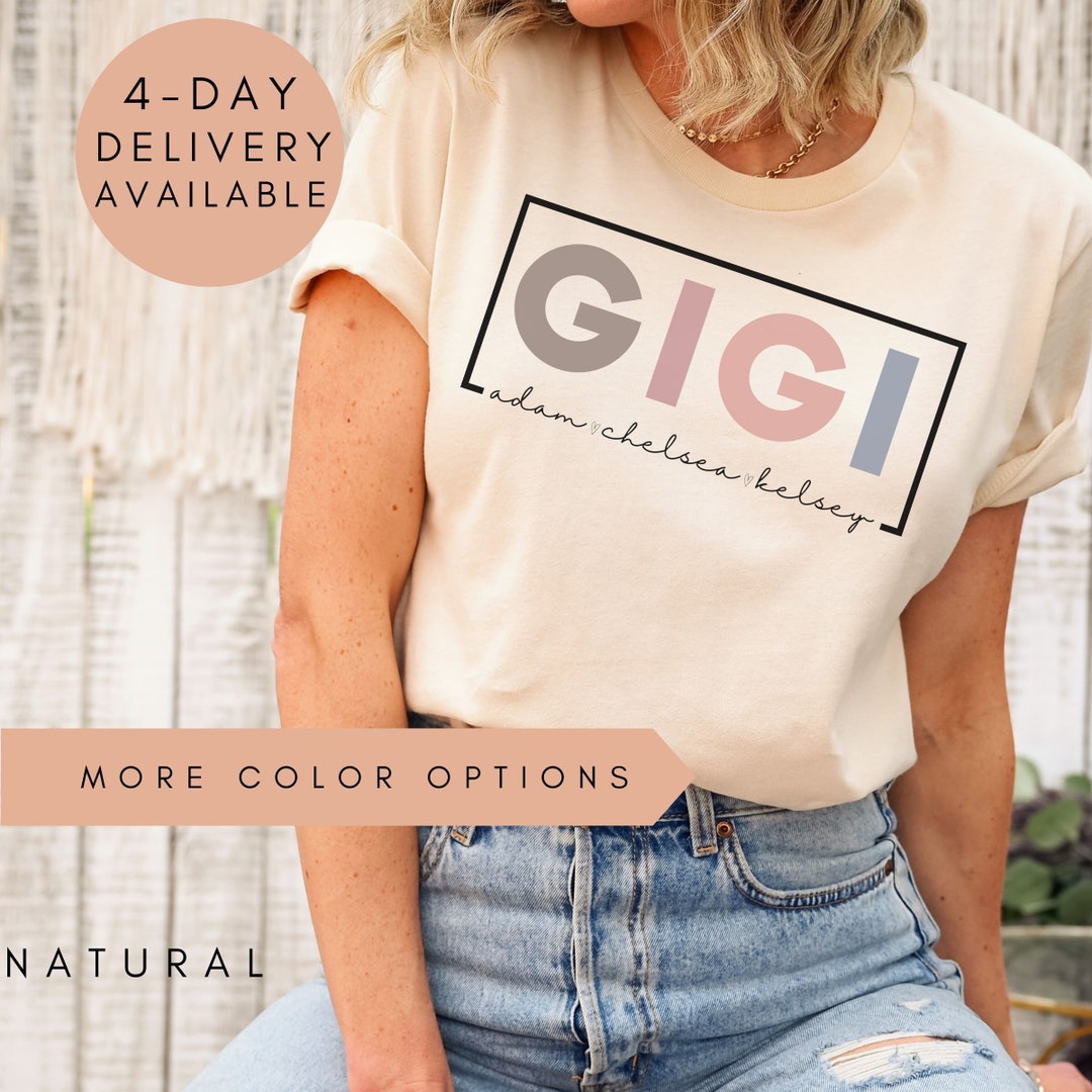 Gigi Shirt With Grandkids Names,gigi Gifts,personalized Gigi Shirt ...