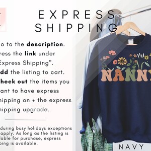 Nanny Sweatshirt, Nanny Wildflowers Sweatshirt, Nanny Sweater, Nanny ...