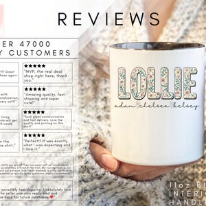 Lollie Mug With Kids Names, Personalized Lollie Wildflowers Mug ...