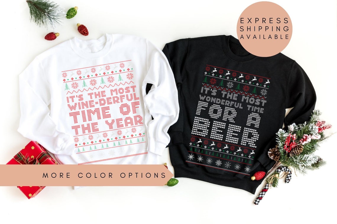 Funny Matching Couples Ugly Christmas Sweatershis and Hers - Etsy