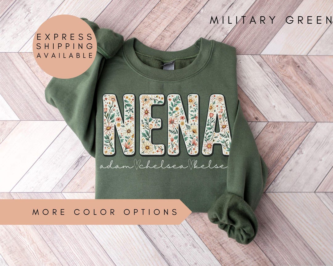 Nena Sweatshirt With Names, Personalized Nena Wildflowers Sweatshirt ...