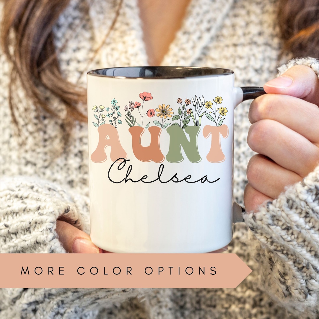 Personalized Wildflowers Aunt Mug for Aunt Mug With Name, Custom Gift ...