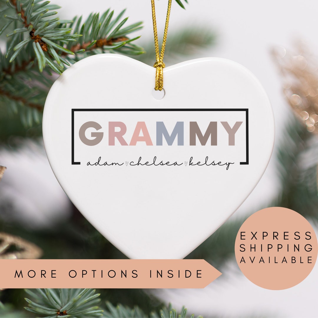 Grammy Ornament With Grandkids Names, Personalized Grammy Christmas ...