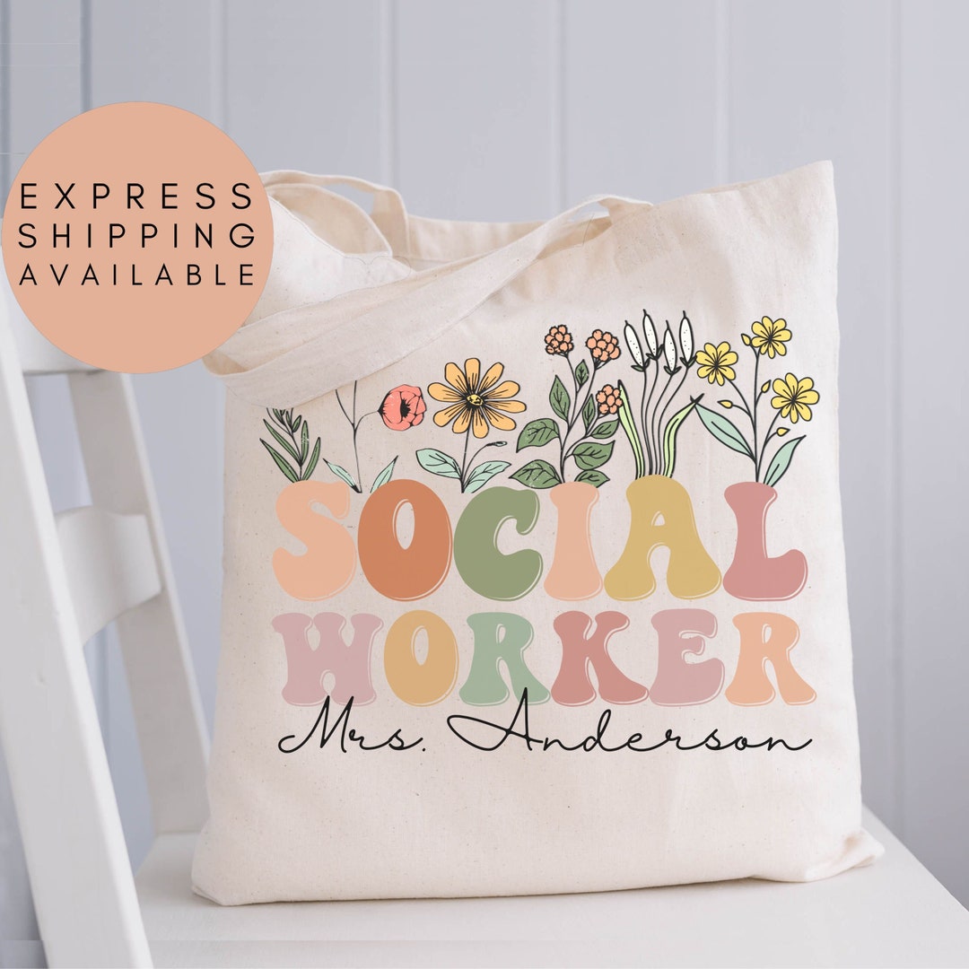 Custom Social Worker Tote Bag, Social Worker Tote Bag, Social Worker ...