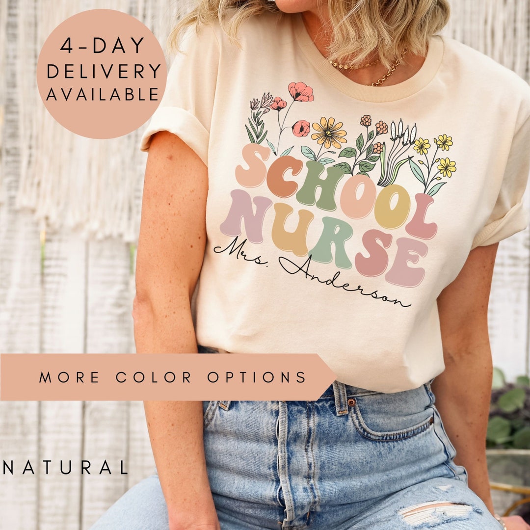 Custom School Nurse Shirt, School Nurse Gift, Personalized School Nurse ...