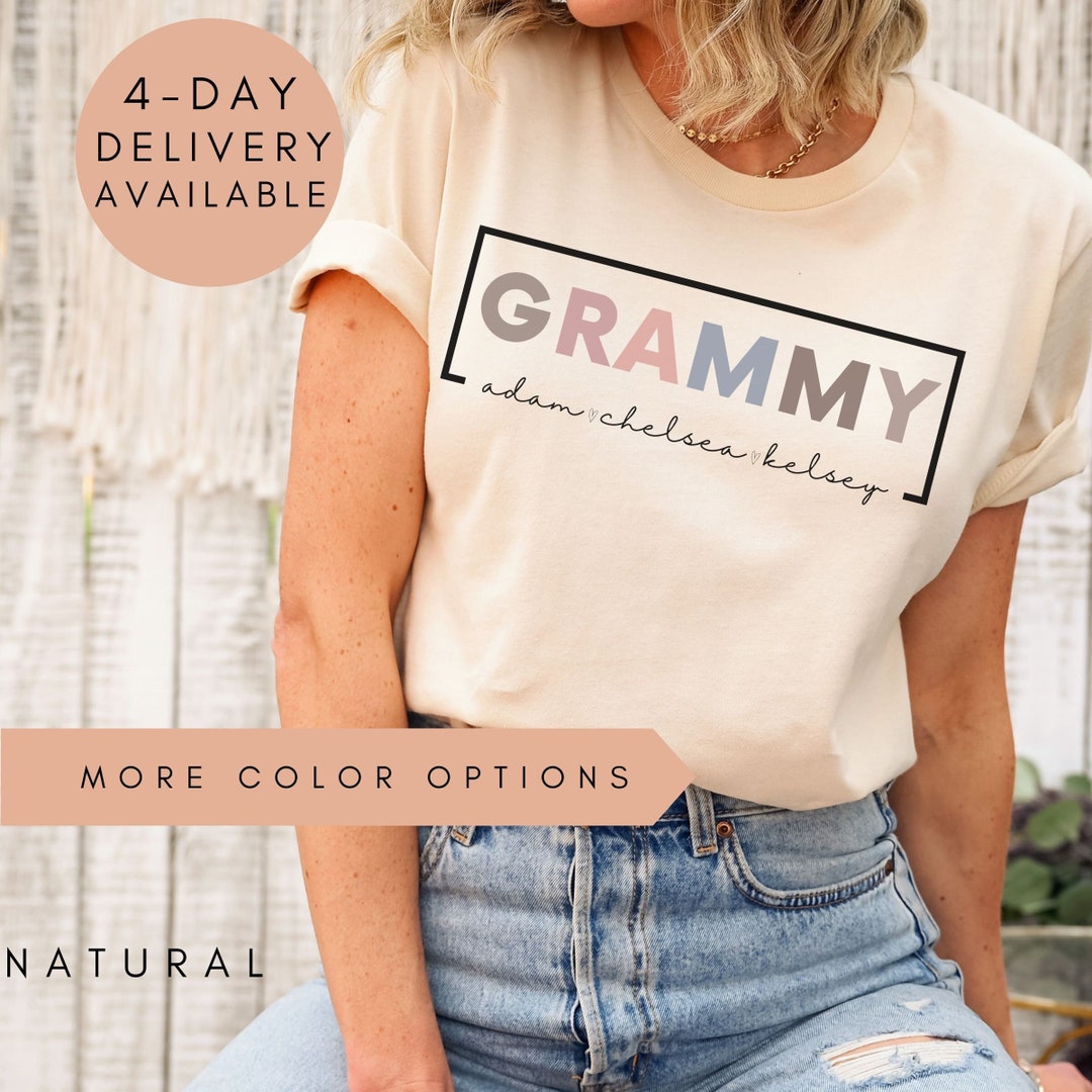 Grammy Shirt With Grandkids Names, Personalized Grammy Shirt, Grandkids ...