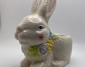 Vintage Rabbit Planter - Etsy