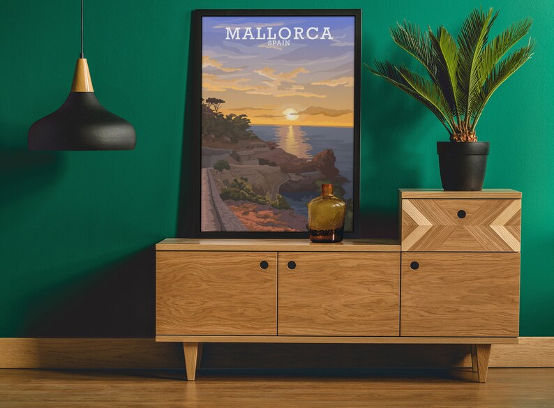 Mallorca Travel Print Spain Poster Majorca Balearic Islands ...
