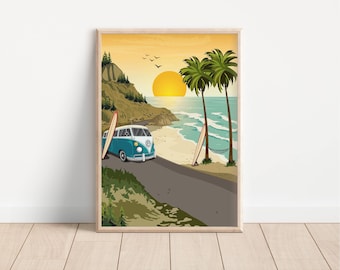 Vw Bus Art Print | Etsy