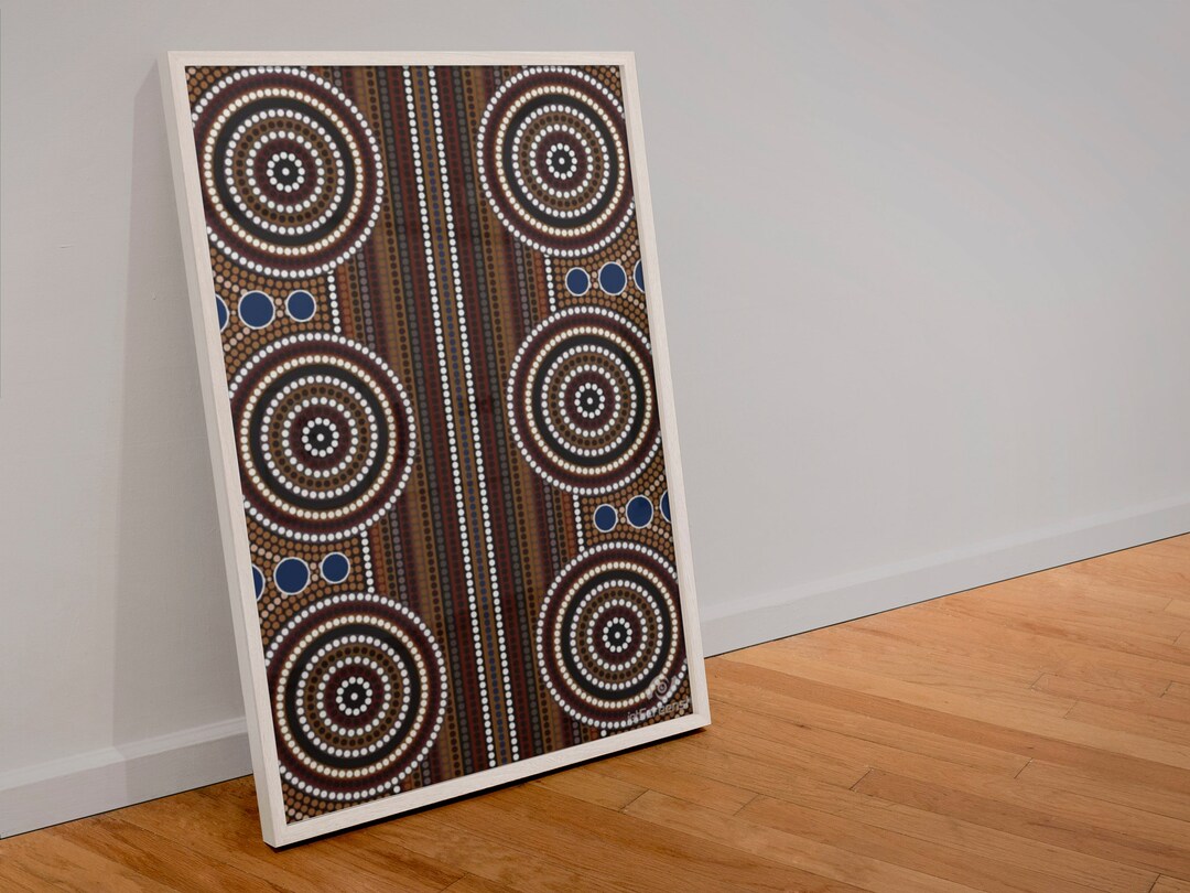 Aboriginal Dot Wall Art Traditional Indigenous Print Cultural Native ...