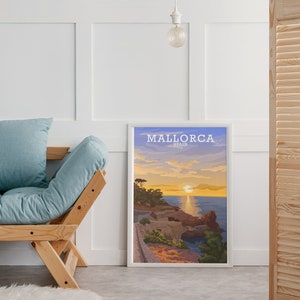 Mallorca Travel Print Spain Poster Majorca Balearic Islands ...