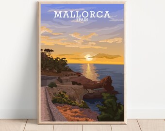 Mallorca Poster Majorca Print Spain Art Print - Etsy