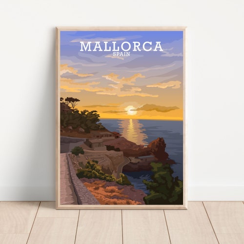 Mallorca Poster Majorca Print Spain Art Print - Etsy