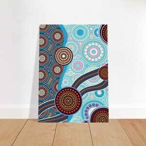 Blue Aboriginal Dot Wall Art Indigenous Australian Print Tranquil Dot ...