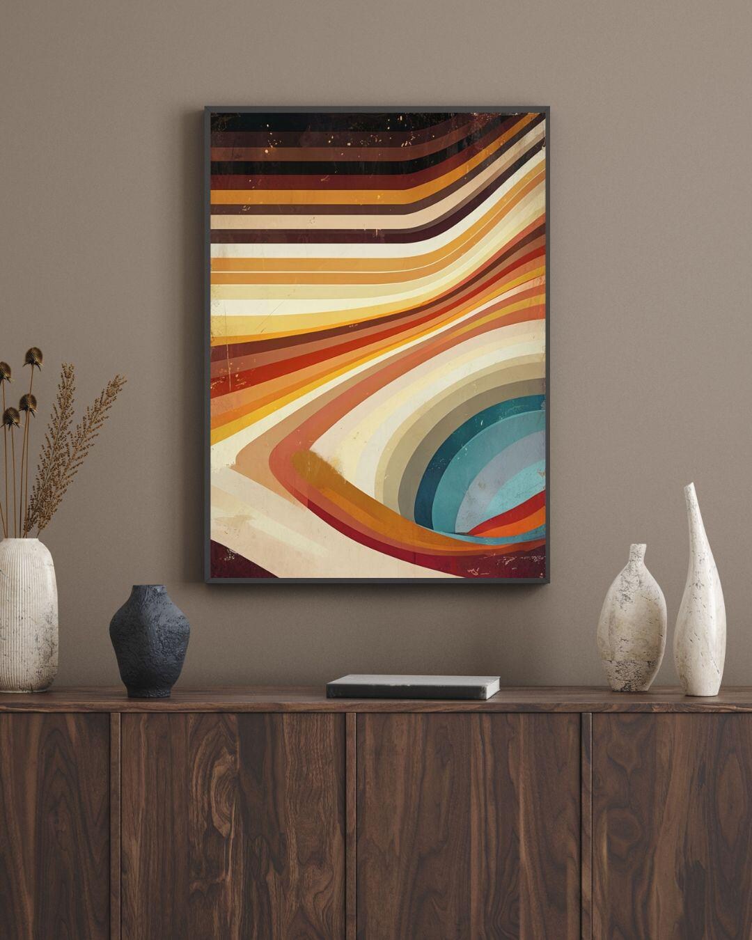 Retro 70s Poster Funky Digital Print Music Studio Wall Art Vibrant ...