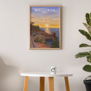 Mallorca Travel Print Spain Poster Majorca Balearic Islands ...