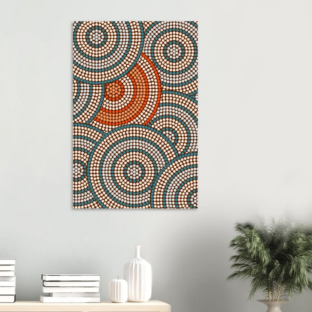 Aboriginal Dot Circle Wall Art | Indigenous Print | Intrinsic Pattern ...