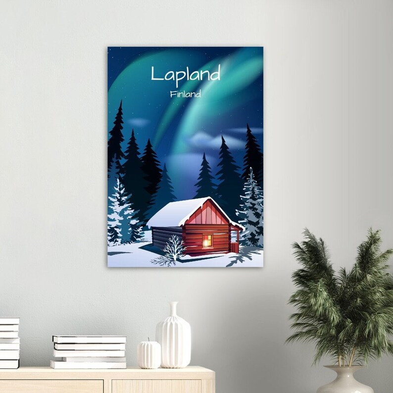 Weihnachten Lappland Poster | Festliches Finnland Reise Poster ...