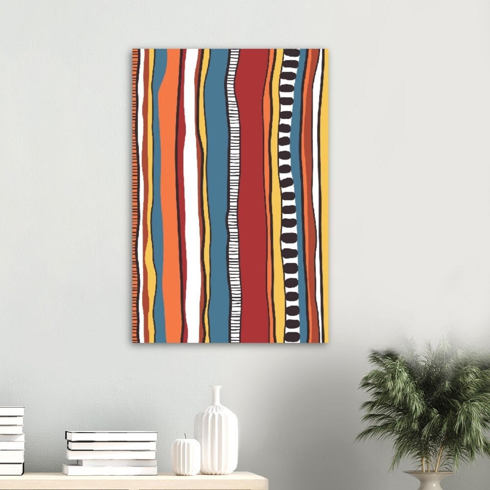 Aboriginal Art Indigenous Art Print Australian Striped Pattern Wall Art ...