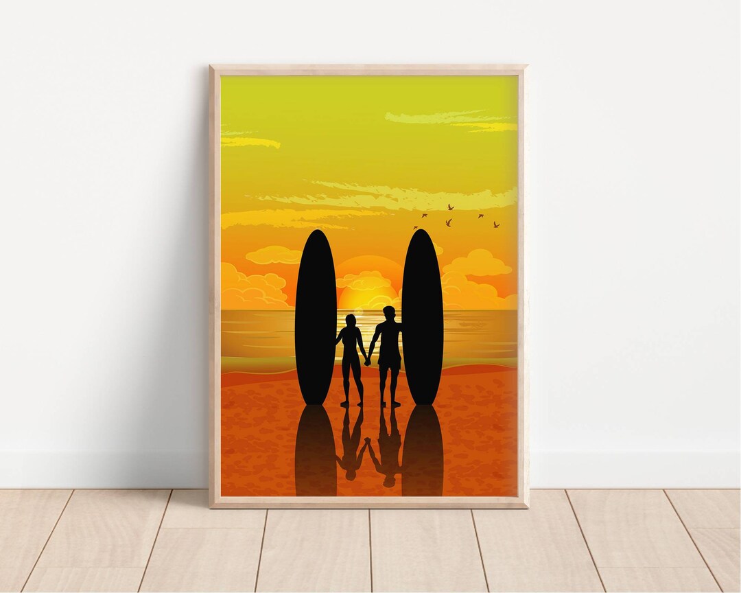 SUP Poster | Stand up Paddle Board Print | SUP Couple Poster Gift | SUP ...