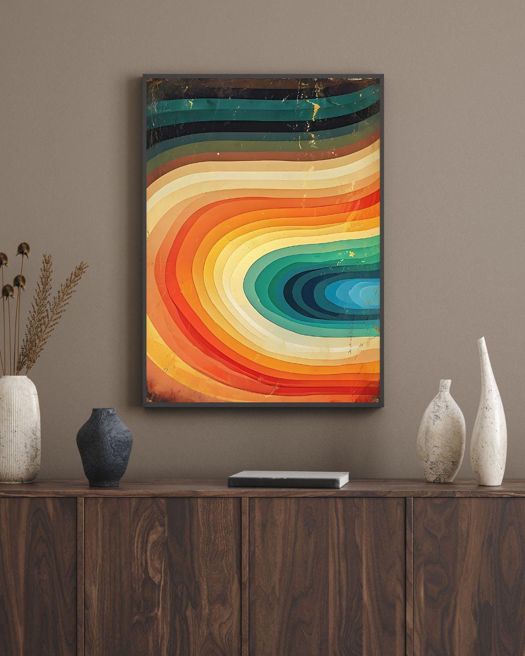 Retro 70s Poster Funky Digital Print Music Studio Wall Art Vibrant ...